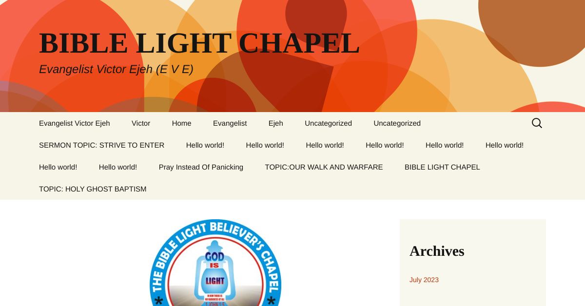 July 15 | BIBLE LIGHT CHAPEL